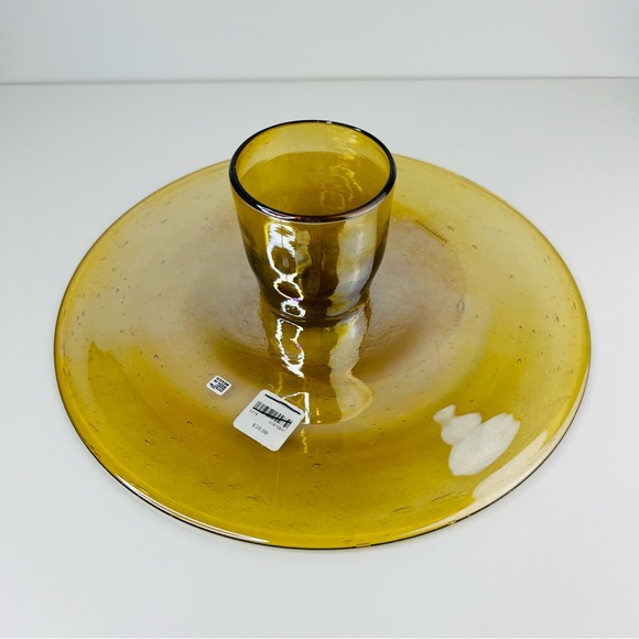 Anthropologie | Dining | Anthropologie Amber Recycled Glass Round ...